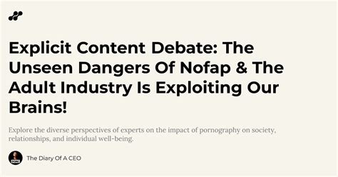 Explicit Content Debate The Unseen Dangers Of Nofap And The Adult Industry Is Exploiting Our