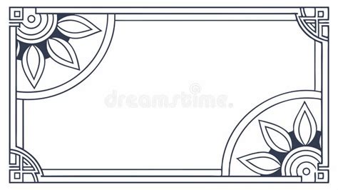 Corner Frame With Geometric Floral Elements Decorative Border Vector Design Generative Ai Stock