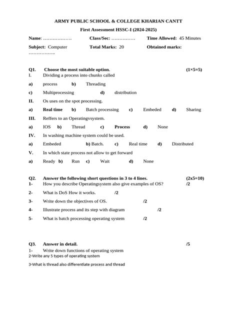 Hssc Ii Computer Done Pdf