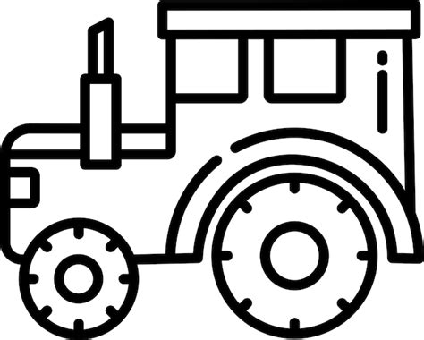 트랙터 솔리드 윤 터 일러스트레이션 프리미엄 벡터