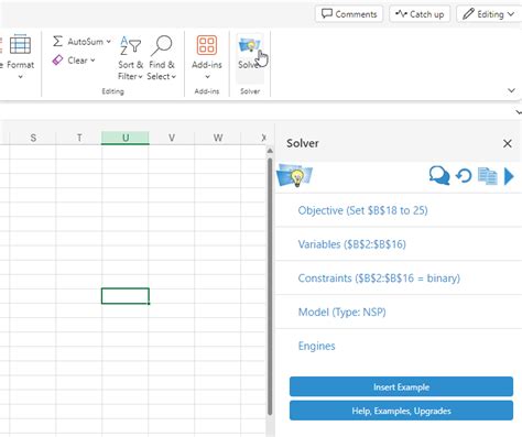 Using Solver With Web Excel No Dialog Box Appears No Way To Save Parameters Rexcel