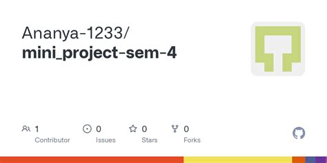 Github Ananya 1233miniproject Sem 4