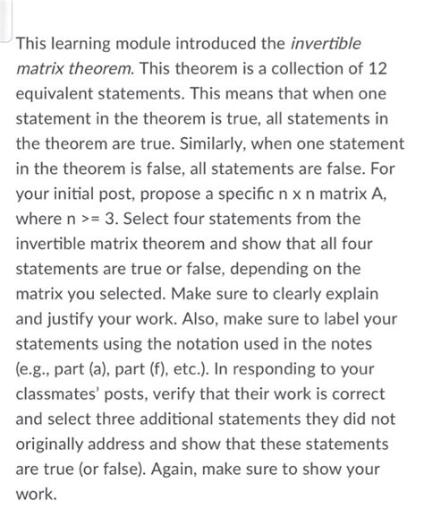 solved this learning module introduced the invertible matrix