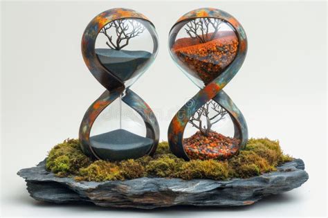 Stylish Hourglass Sand Running In An Hourglass Measuring The