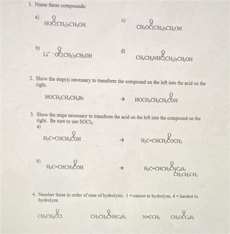 Solved Name These Compounds A Hoc C Ch Oh Ch Chegg Com