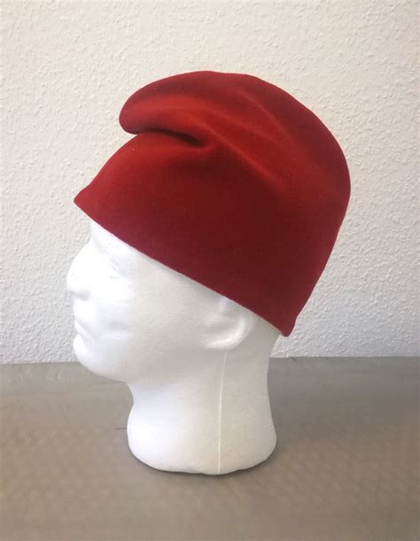 Phrygian Cap Made Of Red Wool Fabric Etsy