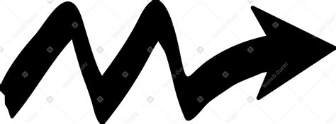 Png 및 Svg의 검은 화살 지그재그 일러스트