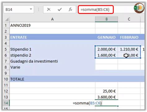 La Funzione SOMMA Excel Espresso
