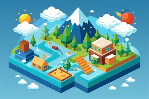 Isometric Vector Trees Elements Landscape Stock Illustrations 519 Isometric Vector Trees