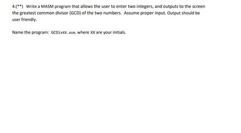 Solved 4 Write A Masm Program That Allows The User To