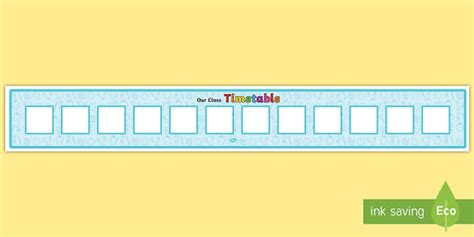 Classroom Organisation Chart Horizontal Timetable Display Classroom Organisation Chart Horizontal Timetable Display