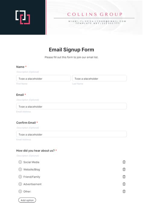 Free Sign Up Form Templates To Edit Online