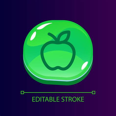 Apple Glossy Ui Button With Linear Icon Order Fresh Fruits Online Grocery Service Isolated