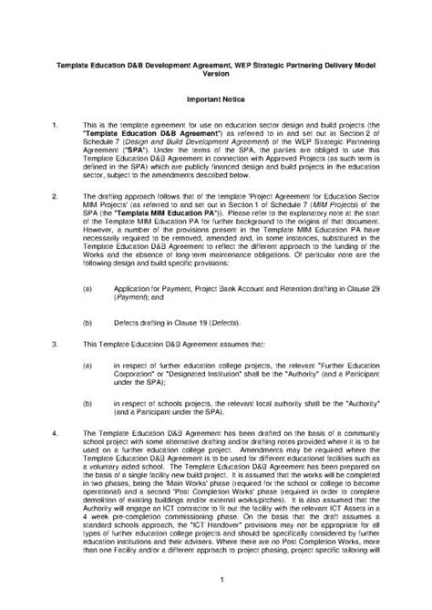Agreement Sample 202890 Template Education Project Agreement Design