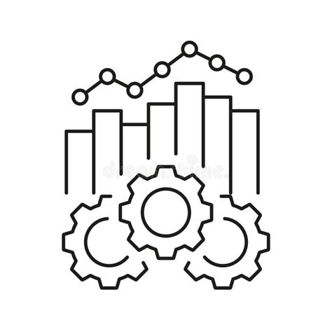 Gears And Graph Line Icon Data Analysis Process Optimization And Performance Metrics Outline