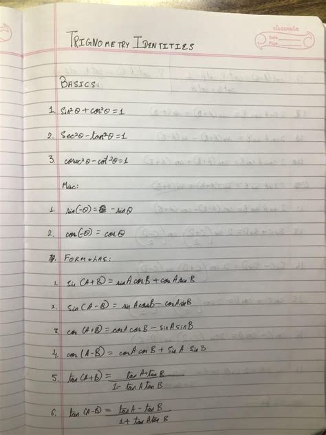 Trigonometric Identities For Integration R Cbse
