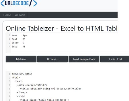 Best Free Online Excel To HTML Table Converter Services