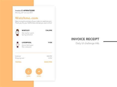 daily ui 46 invoice on behance