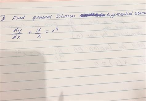 Solved Find General Solution Differential Equation Dy Dx