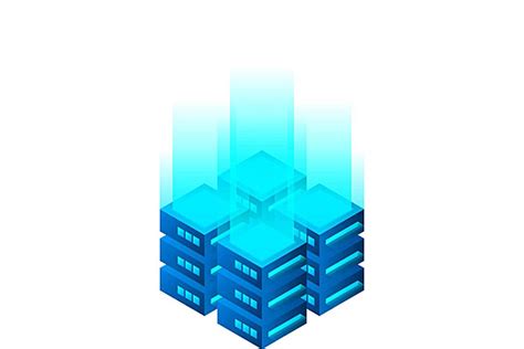 Isometric Data Center Illustration With Network Infrastructure Background Vector Information