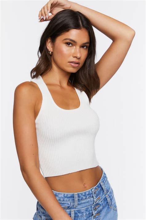 Ribbed Knit Racerback Crop Top