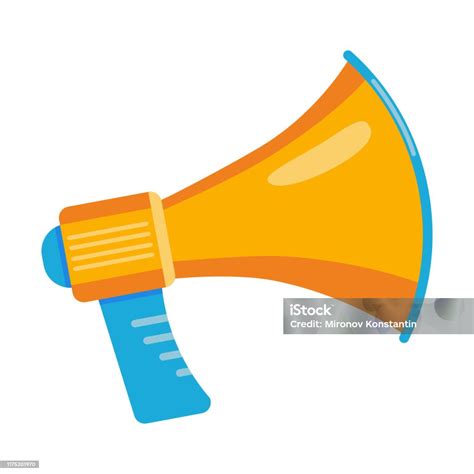 화려한 메가 폰 평면 스타일 디자인 벡터 일러스트 아이콘 기호 흰색 배경에 격리 불호른은 명사 항의 또는 소셜 미디어 개념에 스피커에 대한 스톡 벡터 아트 및 기타 이미지