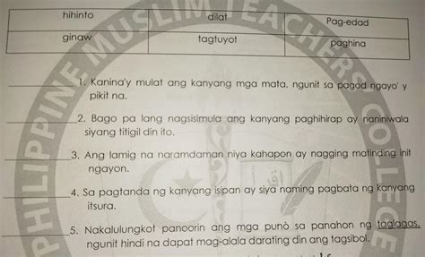 Hanapin At Bilugan Ang Kasalungat Ng Salitang May Salungguhit Mula Sa