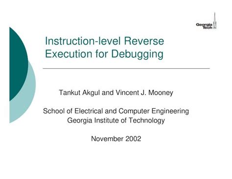 pdf instruction level reverse execution for debugging · reverse
