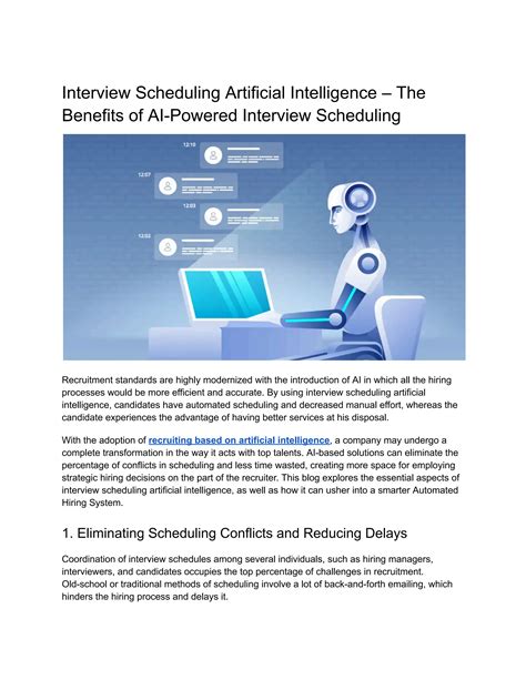 interview scheduling artificial intelligence the benefits of ai