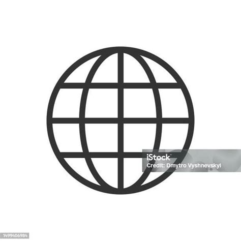 지구 윤곽선 벡터 아이콘은 흰색 배경에 분리되어 있습니다 웹 모바일 및 Ui Designe에 대한 글로브 라인 아이콘입니다 에 대한 스톡 벡터 아트 및 기타 이미지