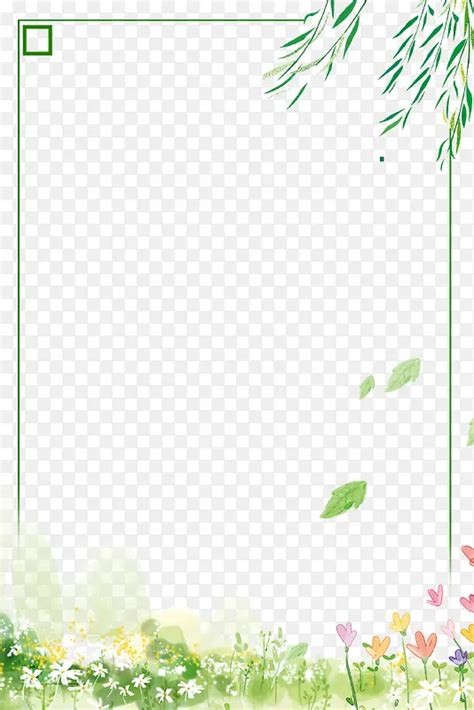 绿色清新踏青海报边框PNG图片素材下载 图片编号9029112 PNG素材网