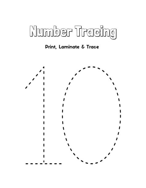 Printable Number 10 Tracing Free Download And Print For You
