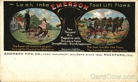 emerson mfg co farm implement builders since 1852 rockford il postcard