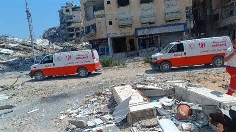 الهلال الأحمر الفلسطيني يعلن إخلاء مقره الإداري بمواصي خانيونس الشرق