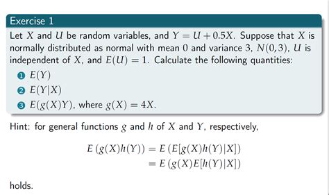 Solved Exercise Let X And U Be Random Variables And Y Chegg