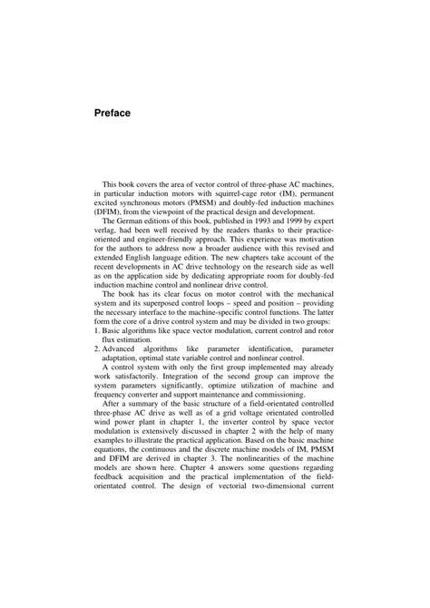 Pdf Vector Control Of Three Phase Ac Machines System Development In