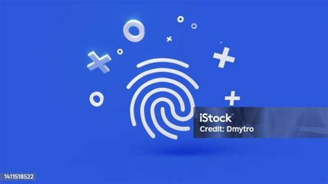 간단한 파란색 배경에 지문 3d 아이콘 4k 3차원 형태에 대한 스톡 벡터 아트 및 기타 이미지 3차원 형태 4k해상도 개성 개념 Istock