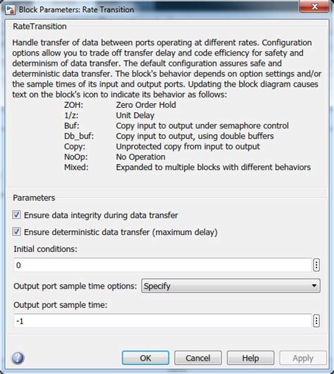 Handle Rate Transitions MATLAB Simulink