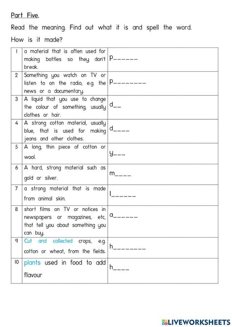 Year Six Unit Uasa Part Worksheet Live Worksheets 57 Off