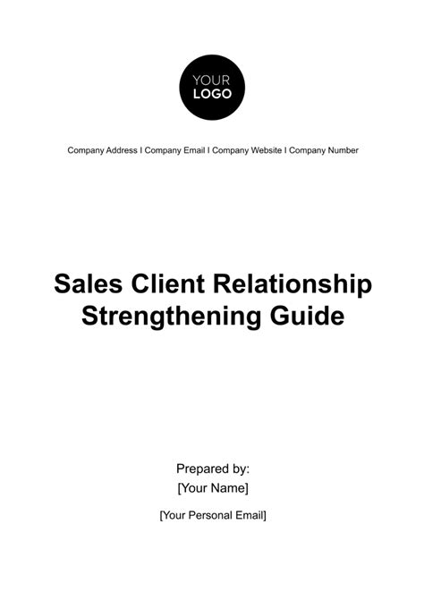 Free Sales Client Relationship Strengthening Guide Template To Edit Online