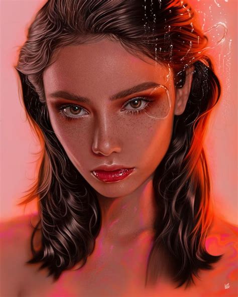 배경 화면 Ya Ar Vurdem 디지털 아트 삽화 초상화 여자들 가수 라나 델 레이 긴 머리 검은 머리카락