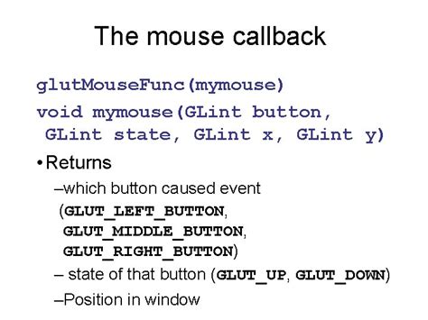 working with callbacks programming event driven input objectives