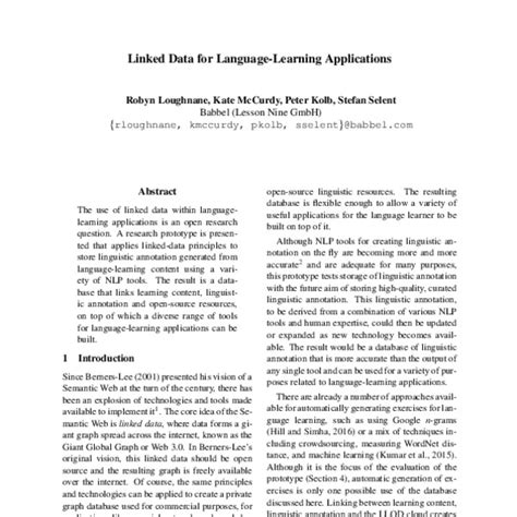 Linked Data For Language Learning Applications Acl Anthology