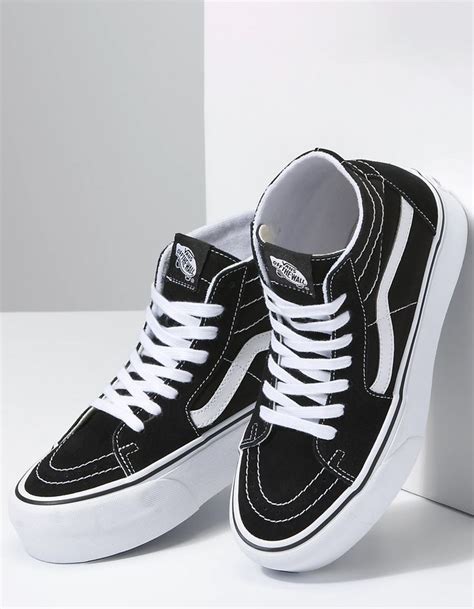 Vans Sk8 Hi Tapered Stackform Womens Shoes Blk Wht Tillys Vans Vans Sk8 Platforms Aesthetic