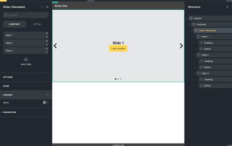 SOLVED Nestable Slider Arrows Missing By Default Bugs Bricks Community Forum