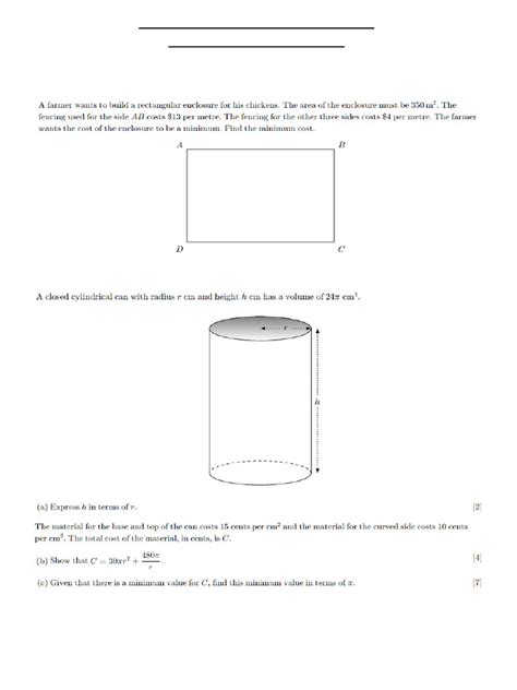 Maximums Minimums Optimization Pdf