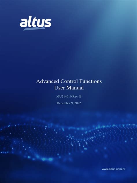 Advanced Control Functions User Manual Pdf Parameter Computer
