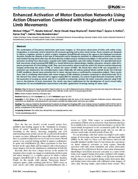 Pdf Enhanced Activation Of Motor Execution Networks Using Action Observation Combined With