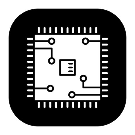 마이크로프로세서 터 일러스트레이션 프리미엄 벡터
