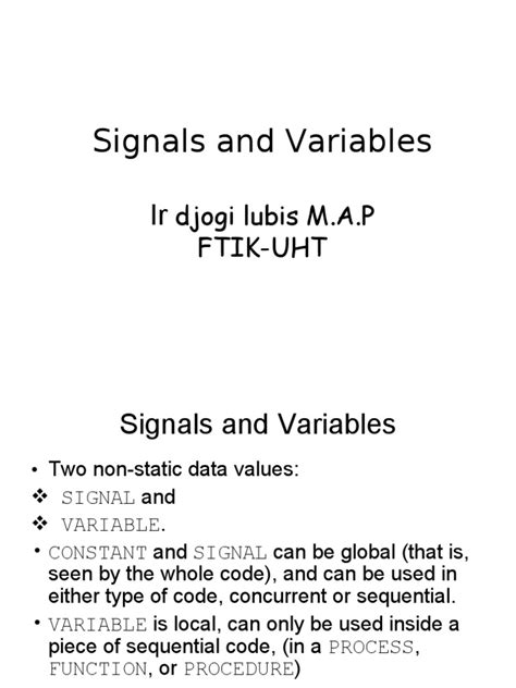 Signals And Variables Pdf Variable Computer Science Subroutine